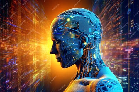 3d Rendering Technology Robotics Data Analytics Or Futuristic Cyborg With Artificial