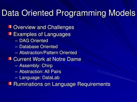 Ppt Survey Of Programming Models For Data Oriented Grid Computing