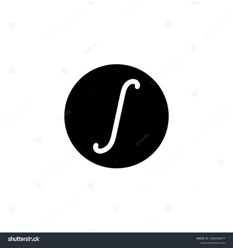 Black Integral Symbol Mathematics Vector Illustration Stock Vector
