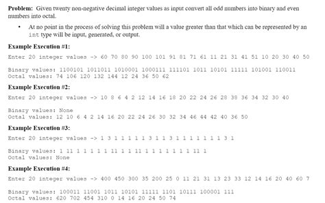 Solved Problem Given Twenty Non Negative Decimal Integer