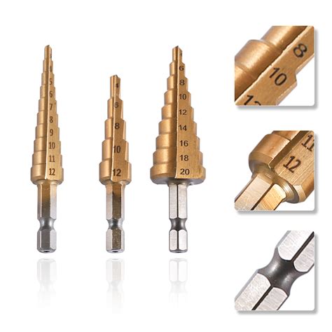 Step Drill Set 4 12mm 3 12mm 4 20mm Fujiyama Power Tools