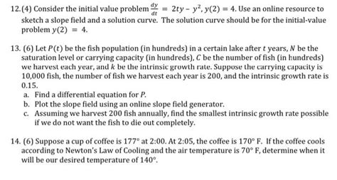 solved 12 4 consider the initial value problem