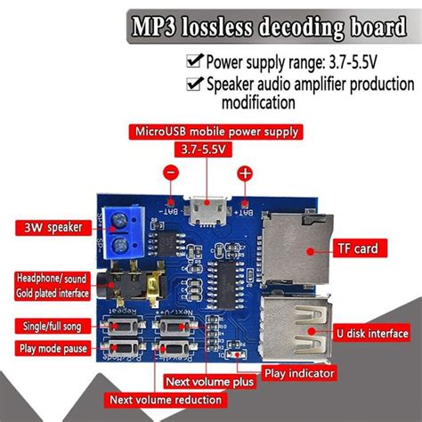 China Low Price TF Card U Disk MP Decoder Board Module Amplifier Quotation GNS COMPONENTS