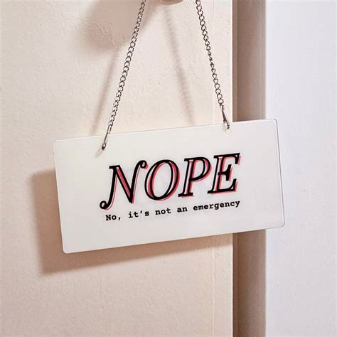 Yes Nope Snarky Home Office Door Sign Atelier Eumori
