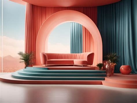 제품 프레젠테이션 포디움 모 3d 렌더링 프리미엄 사진