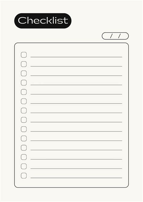 Printable Checklist Template