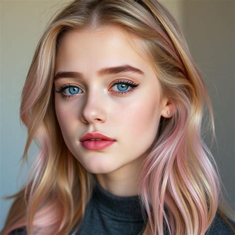 Blonde Pink Haired Girl