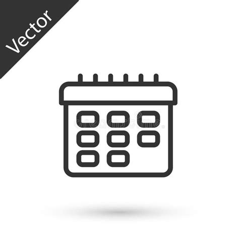 Grey Line School Timetable Icon Isolated On White Background Vector Stock Vector Illustration