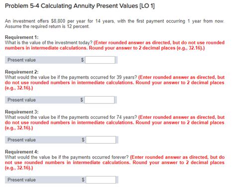 Solved Problem 5 4 Calculating Annuity Present Values Lo 1