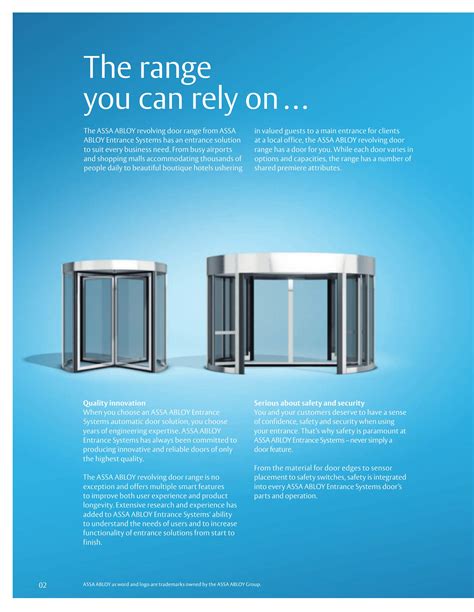Assa Abloy Entrance Systems Catalogs Assa Abloy Revolving Doors Arcat