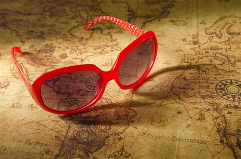 Premium Photo Close Up Of Sunglasses On Map