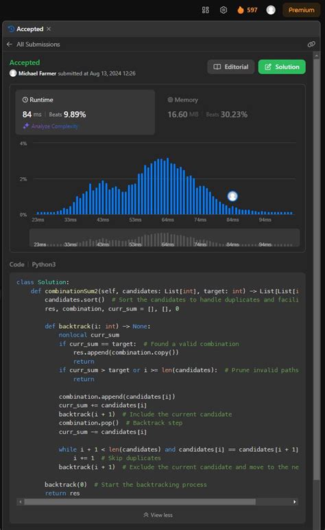 Daily Leetcode Combination Sum Ii Medium Michael Farmer Posted On