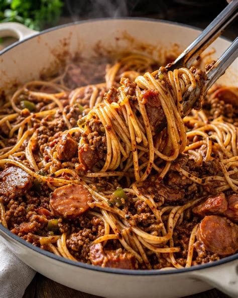 Dirty Spaghetti With Cajun Meat Sauce And Big Flavor