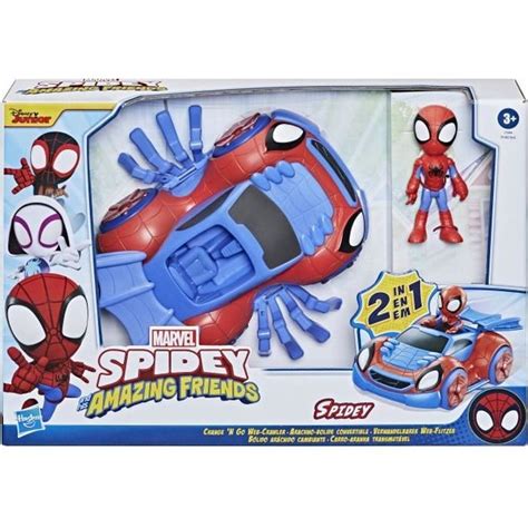 Figurine Spidey De 10 Cm Avec Véhicule Arachno Bolide Convertible 2 En 2 Hasbro Spiderman