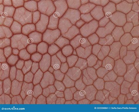 Human Skin Cells Under A Microscope The Entire Epidermal Layer Of Your