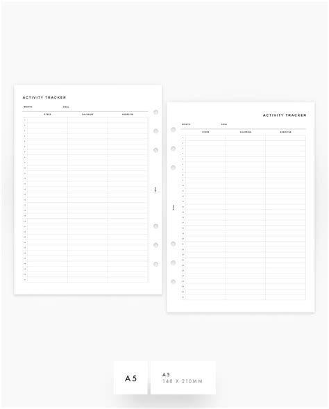 Activity Tracker Printable Planner Inserts 8lotus