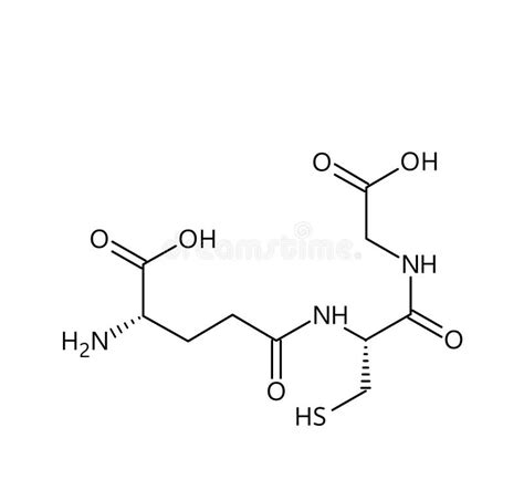 Glutathione Structural Formula Of Molecular Structure Stock Vector