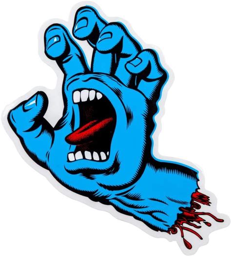 Santa Cruz Screaming Hand Skateboard Sticker In Blue Jim