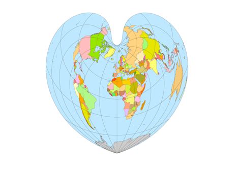 Heart Shaped World Map Your Vector