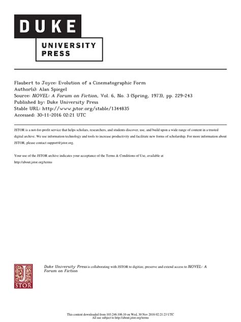 Flaubert To Joyce Evolution Of A Cinematographic Form Pdf Madame