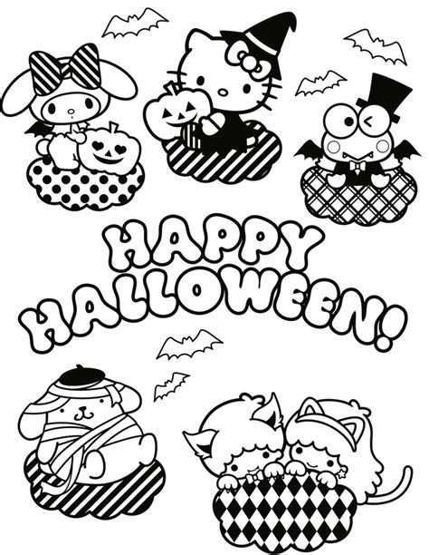 Free Hello Kitty Halloween Coloring Pages