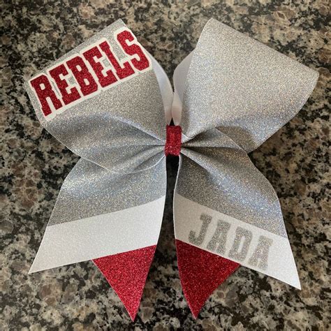 Cheer Bow With Colored Triangle Corners And Angled Stripe Great
