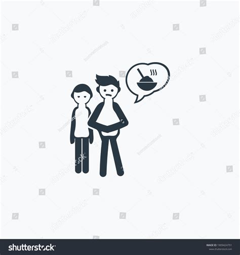 Starving People Icon Isolated On Clean Stock Vector Royalty Free