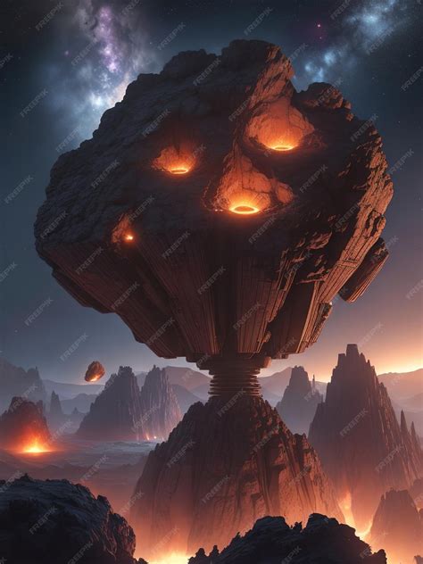 Premium Ai Image Asteroid Mining Colony