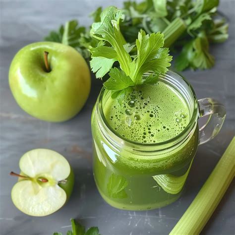 Green Juice With Celery And Green Apple