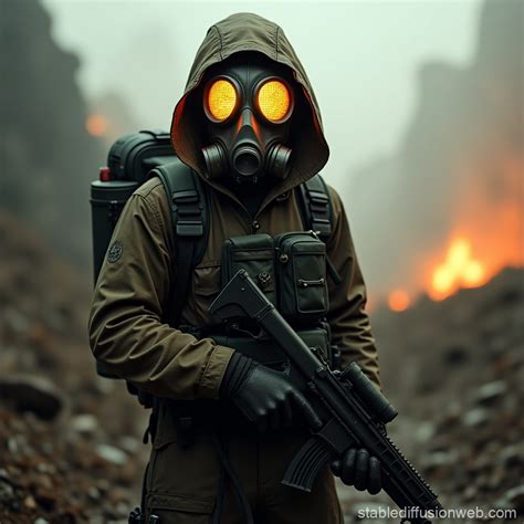 Stalker 2 Character In Post Apocalyptic Gear Stable Diffusion Online