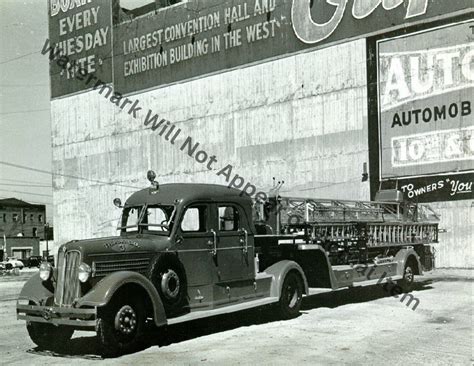 American Lafrance Lafd Tiller Aerial Ladder Fire Truck Photograph Print