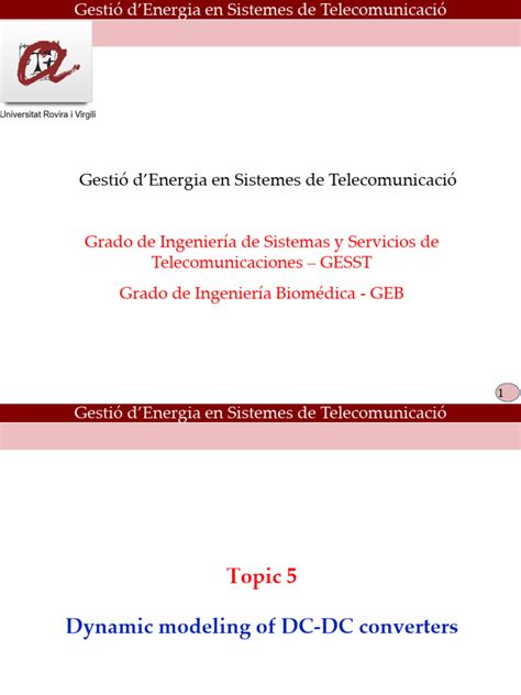 Topic 5 Dc Dc Converters Dynamic Modelinglecture 8 Pdf Electrical
