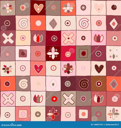 Seamless Vector Pattern Cute Decorative Geometrical Hand Drawn With
