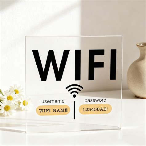 Personalized Wifi Acrylic Block With Network Name Password And