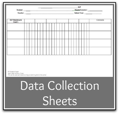 Blank Free Printable Data Collection Sheets
