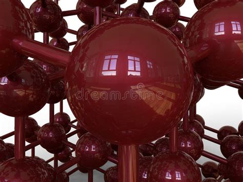 Abstract 3d Red Molecular Structure Stock Illustration Illustration Of Data Communications