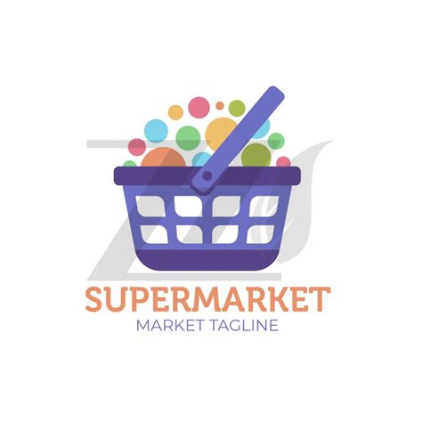 دانلود لوگو طرح سبد خرید رنگارنگ با پس زمینه سفید دانلود رایگان فایل لایه باز، Psd، وکتور