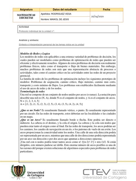 Protocolo Individual Unidad 3 Pdf Algoritmos Programación Lineal