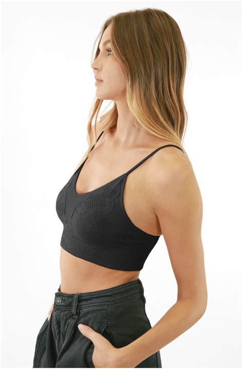 Nikibiki Black Lace Embroidered Bralette Bohopink