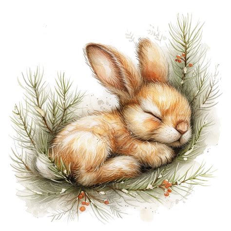 8 Sleeping Bunny Clipart Cute Bunny Clipart Printable Watercolor