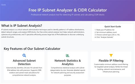 Free Ip Subnet Analyzer Tool Cidr Calculator And Network Analysis