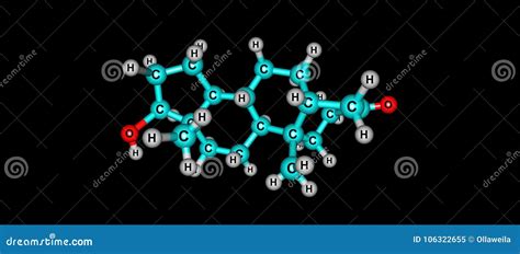 Dihydrotestosterone Molecular Structure Isolated On White Royalty Free Cartoon Cartoondealer