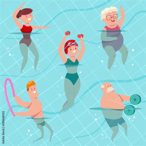 Water Aerobics Cartoon
