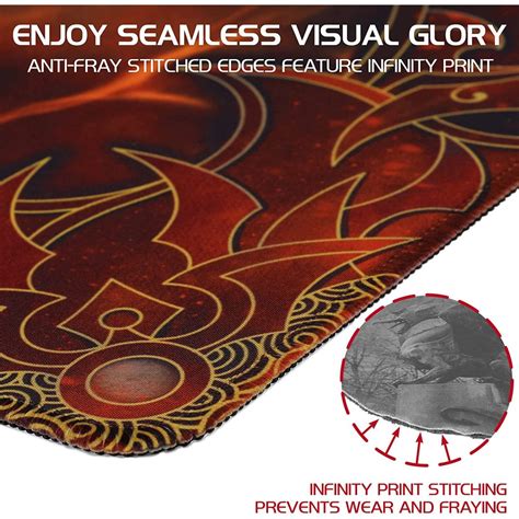 Trading Card Games Tcg Playmat With Stitched Edges Flames Luna