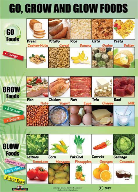 Go Grow Glow Foods Chart Pdf Free Free
