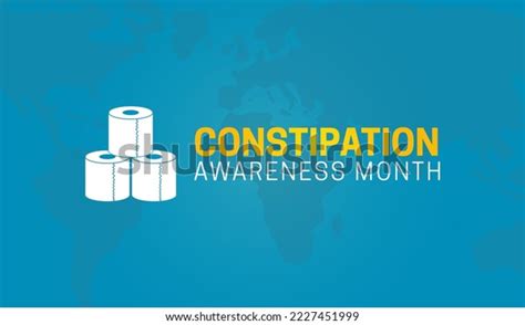 Constipation Awareness Month Background Illustration Toilet Stock