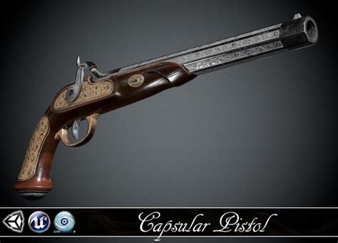 Modelo 3d Pistola Capsular Clásica Modelo Y Texturas Turbosquid 1093919
