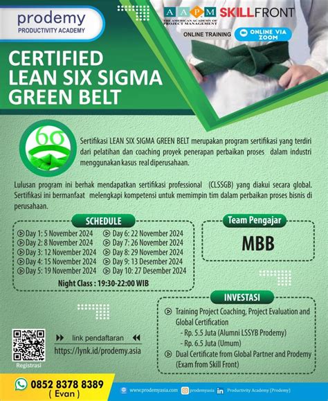 Certified Lean Six Sigma Green Belt Batch 18 Program Ini Merupakan