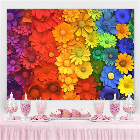 Pride Backdrop Colorful Floral Celebration Backdrop Gq5 231