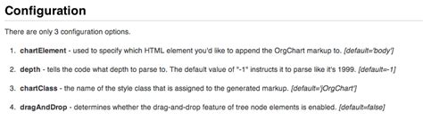 Jquery Jorgchart Configuration Options Where Do I Put These To Make Them Work Stack Overflow